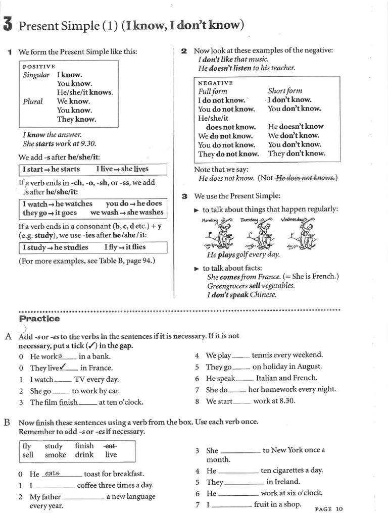 Present Simple 3,4 Present Continuous 5,6 2 | PDF