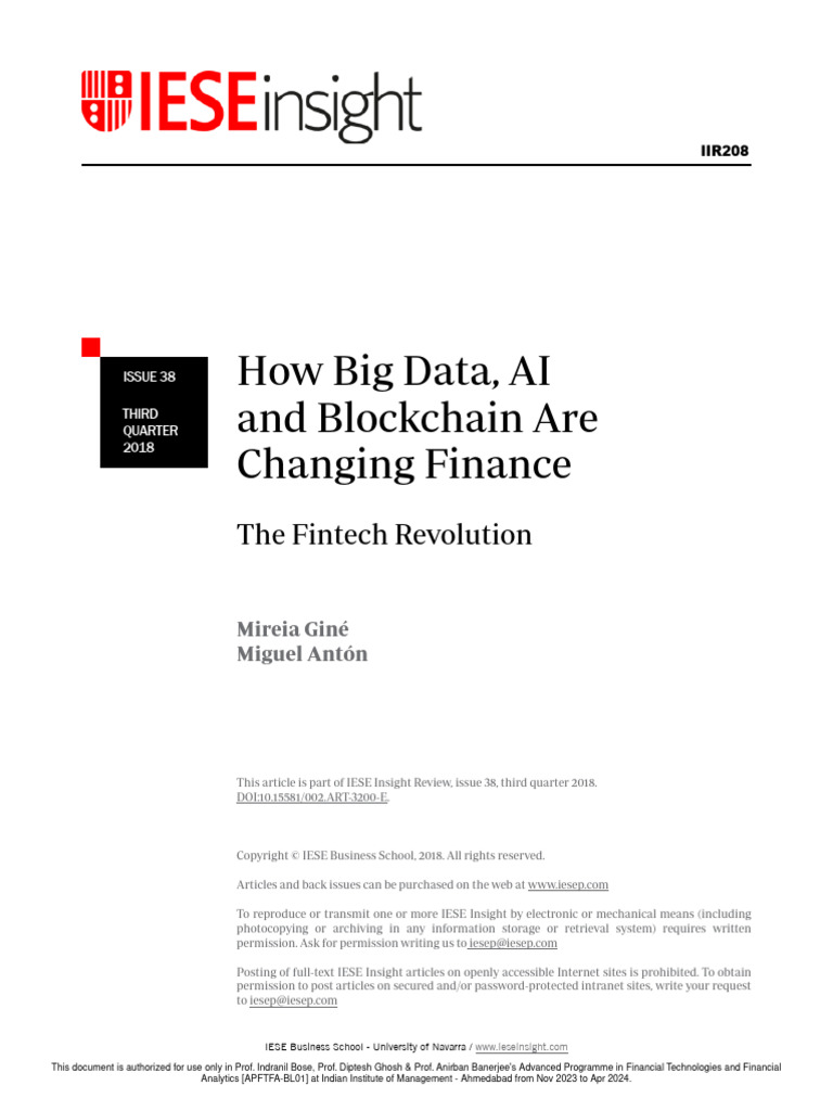 How Big Data, AI and Blockchain Are Changing Finance The Fintech ... How Big Data, AI and Blockchain Are Changing Finance The Fintech ...