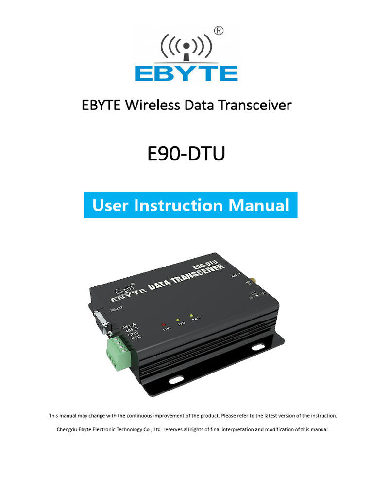 E90-DTU Datasheet EN v1.0 2 | PDF | Wireless | Computer Engineering