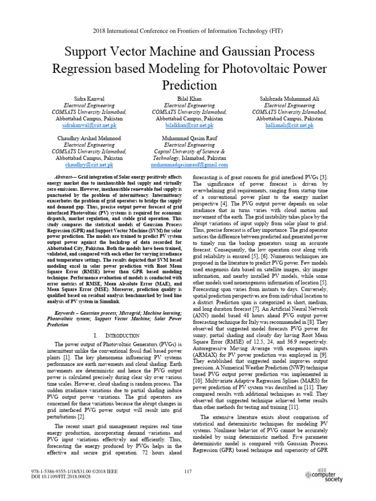 Kanwal 2018 | PDF | Mean Squared Error | Support Vector Machine