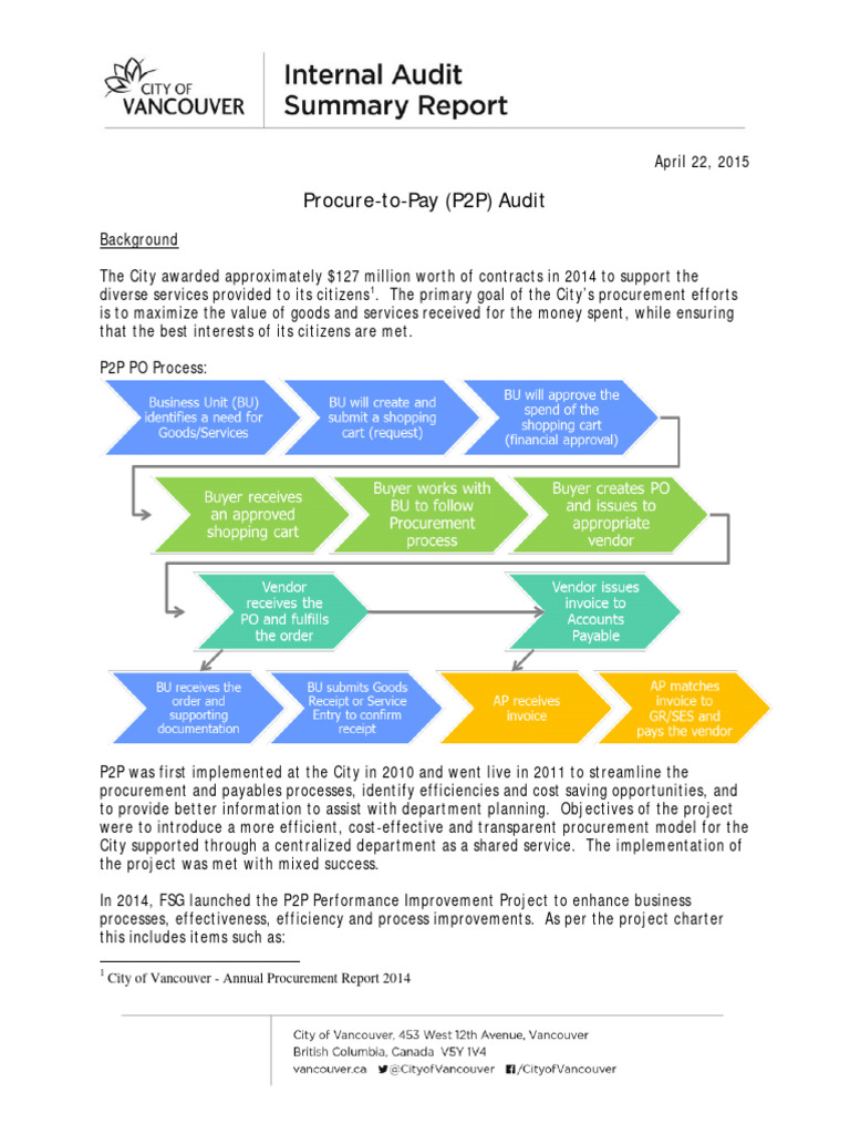 P2P Audit: Enhancements and Findings | PDF | Procurement | Accounts Payable
