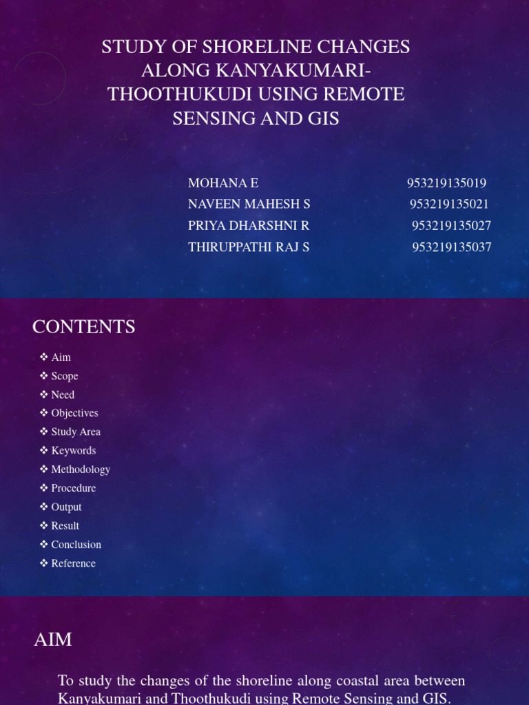 Study of Shoreline Changes Along Kanyakumari-Thoothukudi Using Remote Sensing and Gis | PDF ...