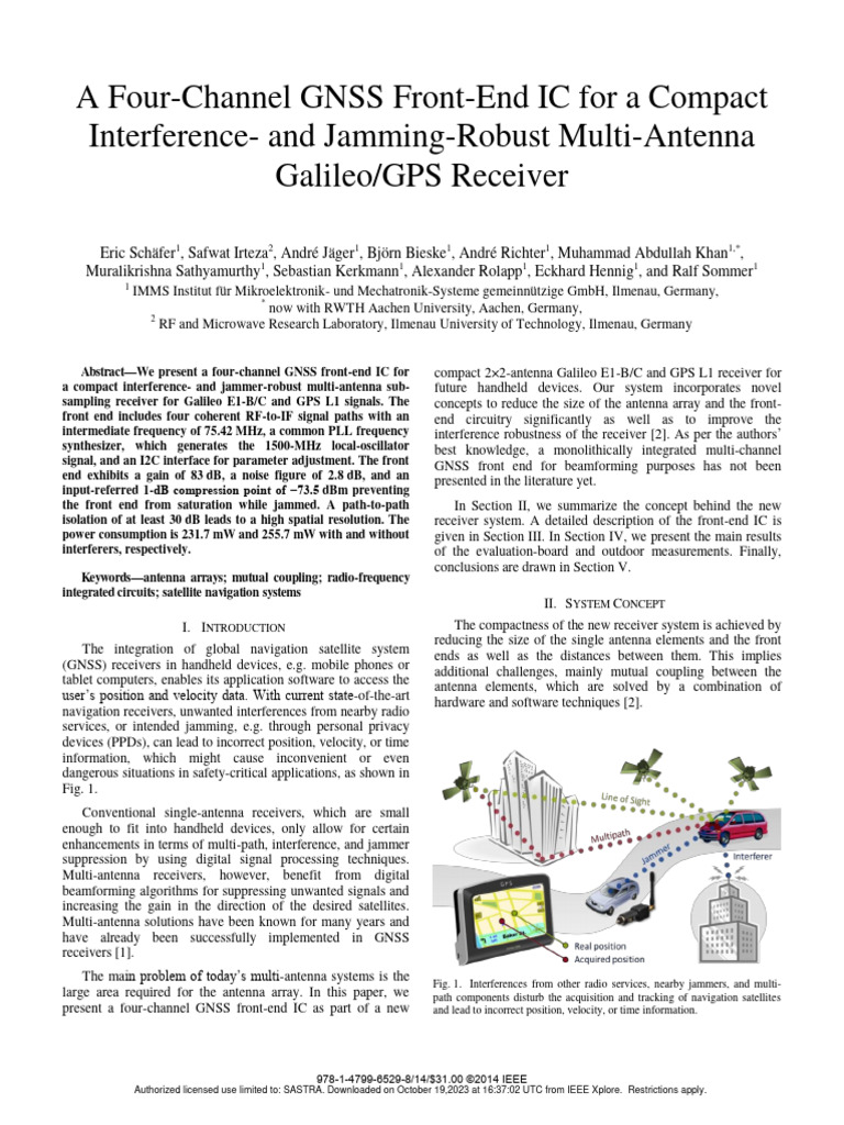 Four-Channel GNSS Front-End IC Design | PDF | Analog To Digital ...