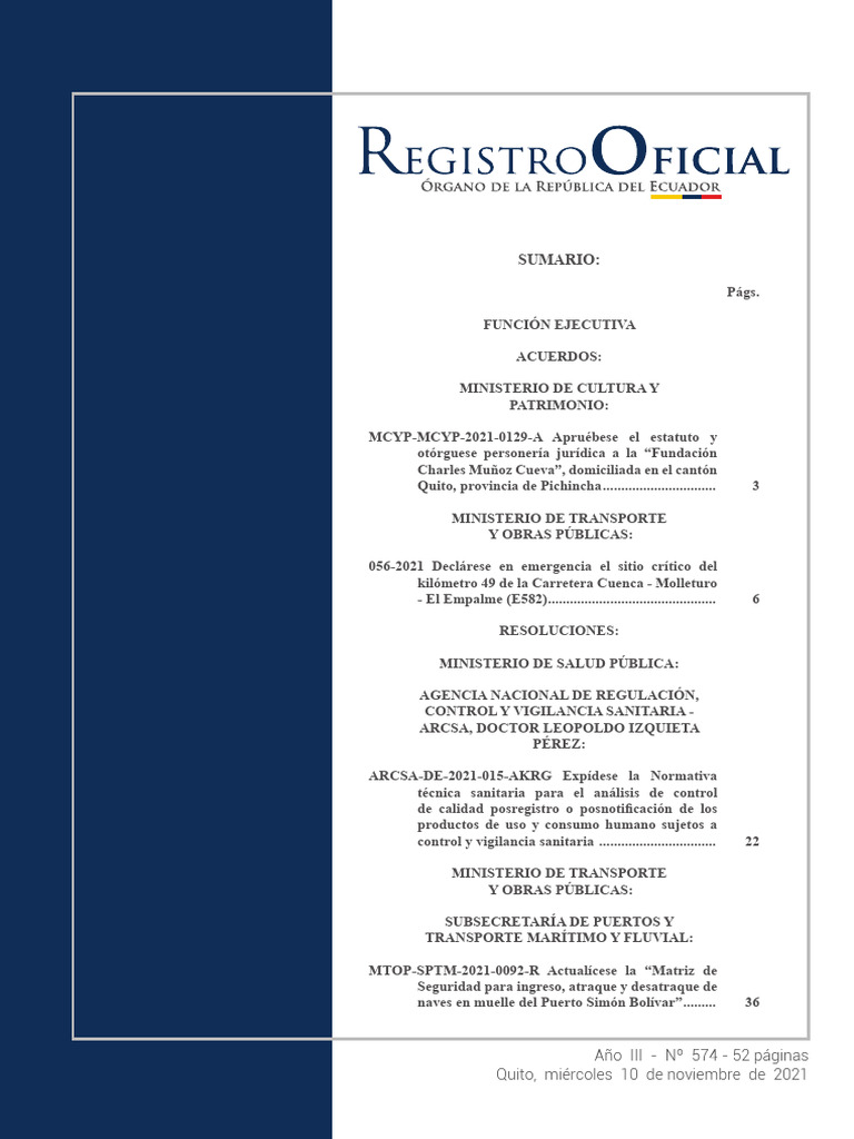 Resolucion ARCSA DE 2021 015 AKRG | PDF | Calidad (comercial) | Laboratorios