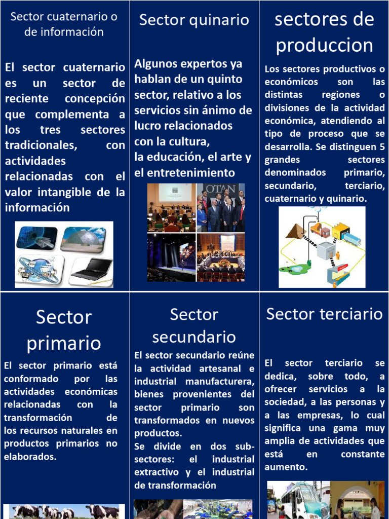 Triptico Sectores de Produccion Primario Secundario Terciario | PDF Triptico Sectores de Produccion Primario Secundario Terciario | PDF
