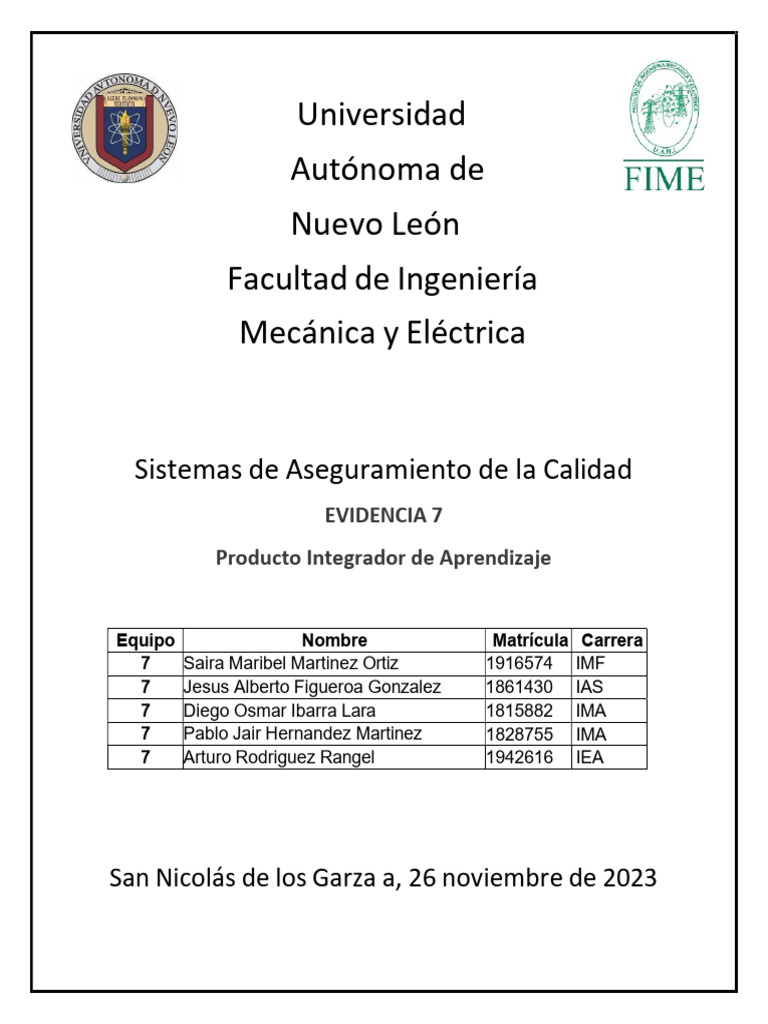 Pia Equipo7 | PDF | Auditoría | Calidad (comercial)