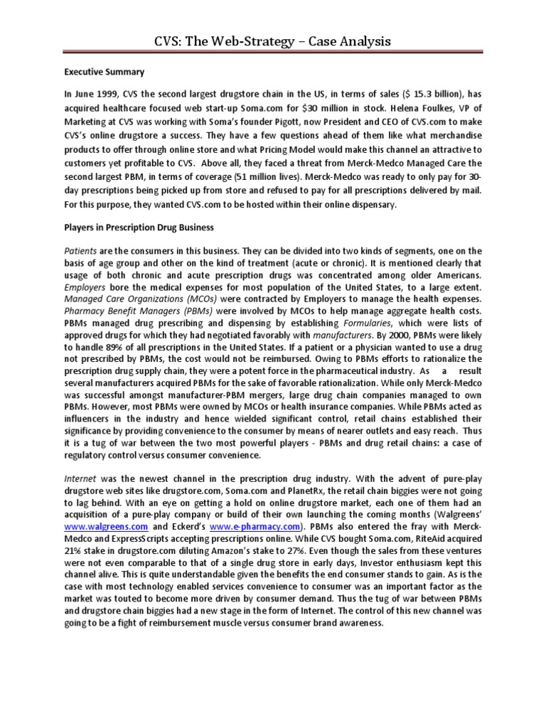 CVS Web Strategy - Write Up | PDF | Medical Prescription | Health Care