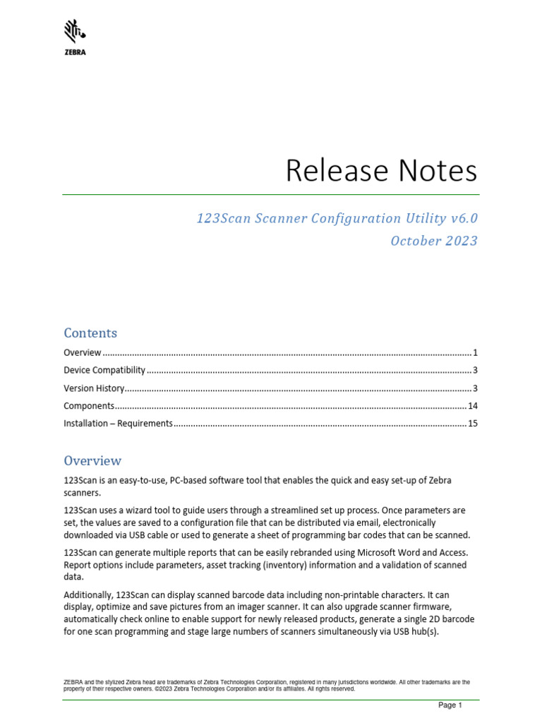 123Scan Utility v6.0 Release Notes | PDF | Image Scanner | Barcode