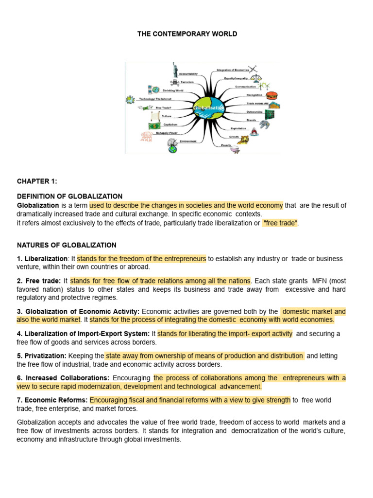 The Contemporary World | PDF | Globalization | International Monetary Fund