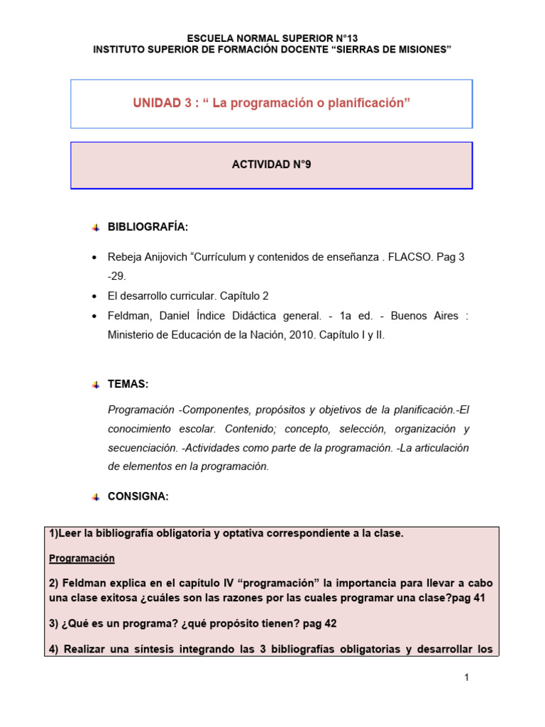 Clase 9 Didactica | PDF | Plan de estudios | Aprendizaje