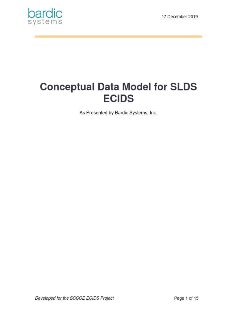 Conceptual Data Model SLDS-ECIDS | PDF | Conceptual Model | Data Model Conceptual Data Model SLDS-ECIDS | PDF | Conceptual Model | Data Model