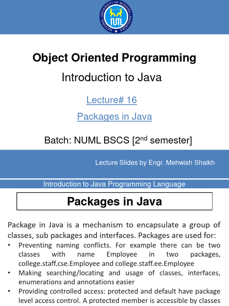 Lecture - Packages | PDF | Class (Computer Programming) | Java ... Lecture - Packages | PDF | Class (Computer Programming) | Java ...