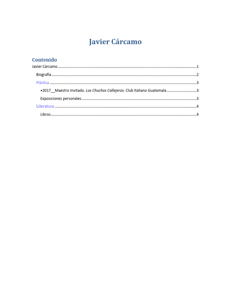 Javier Cárcamo | PDF | Guatemala | Arte de performance