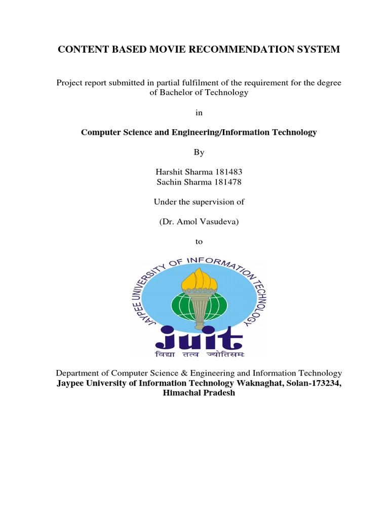 Content Based Movie Recommendation System by Python | PDF | Computing