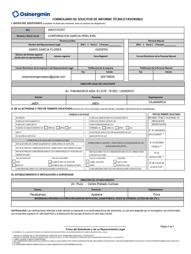 Form. de Solicitud 1 - ITF | PDF
