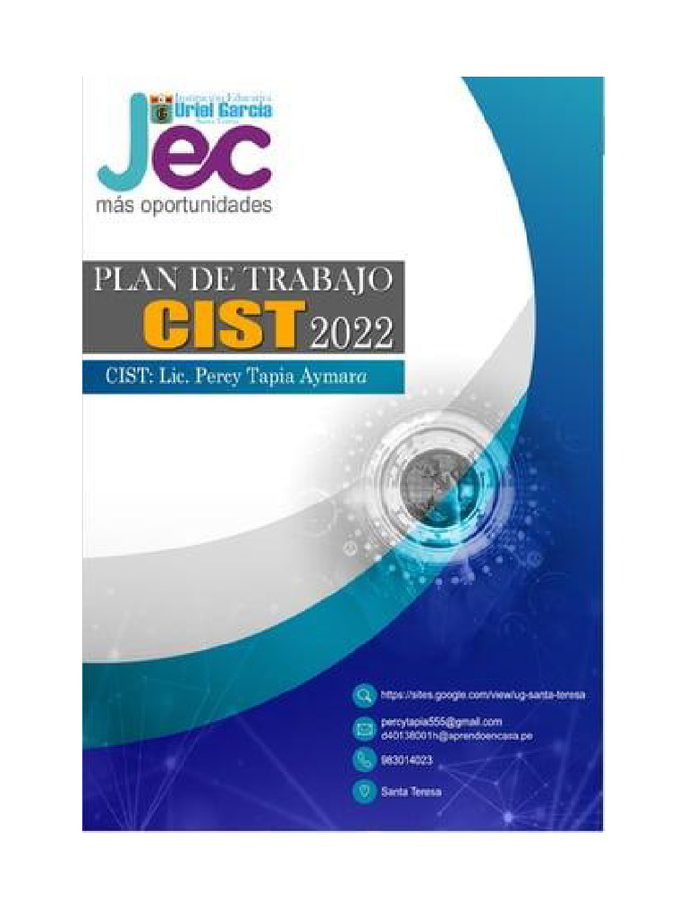 Plan Anual de Trabajo Cist-2022 | PDF