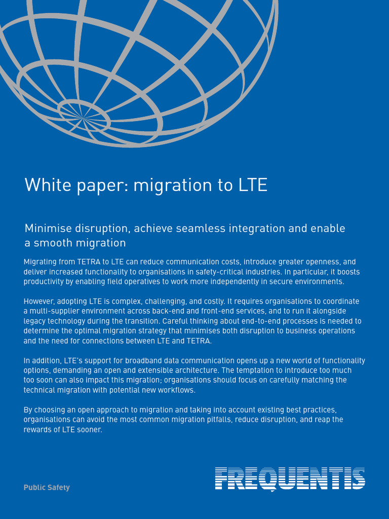 Frequentis - Public Safety - White Paper - Migration To LTE - 1 | PDF ...