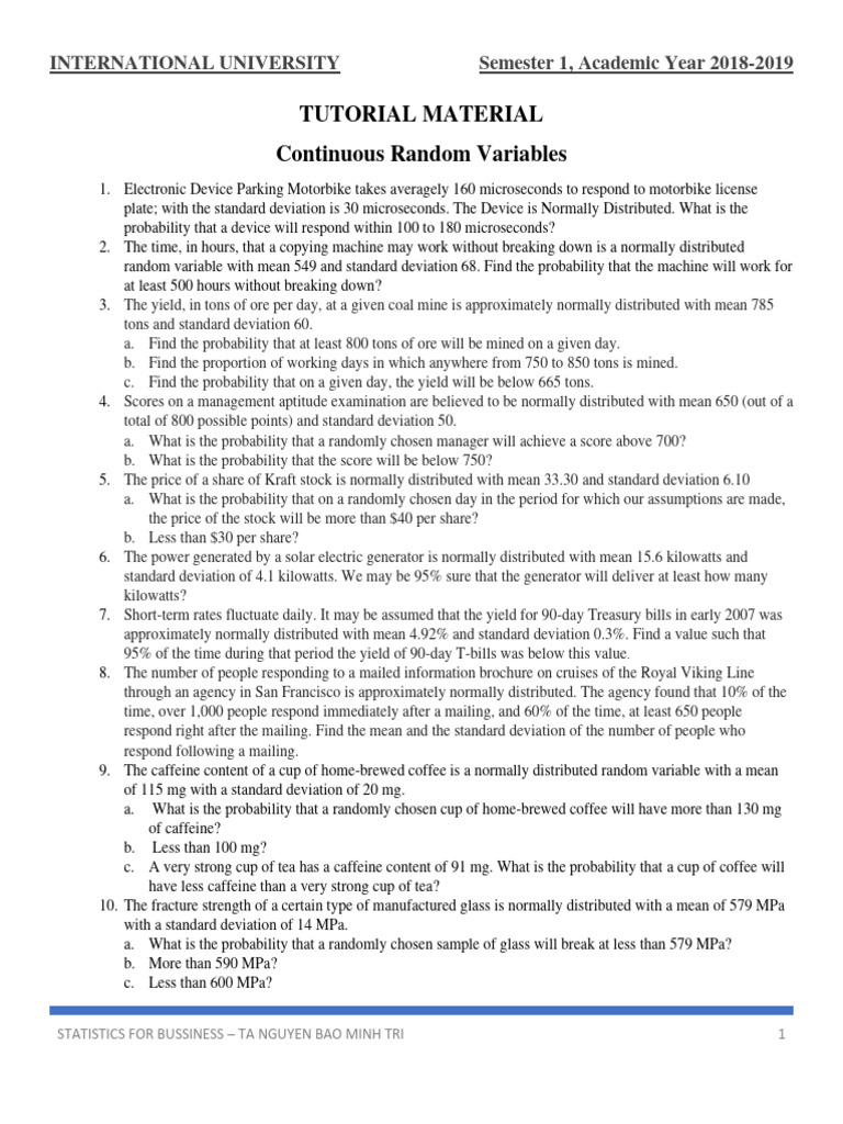 Chap 7 Exercises | PDF | Normal Distribution | Standard Deviation