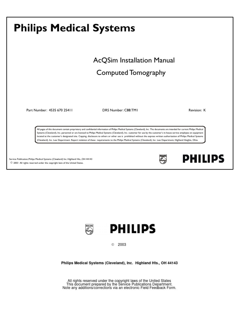 AcQSim Installation & Technical Manual PDF | PDF | Ct Scan | Image Scanner