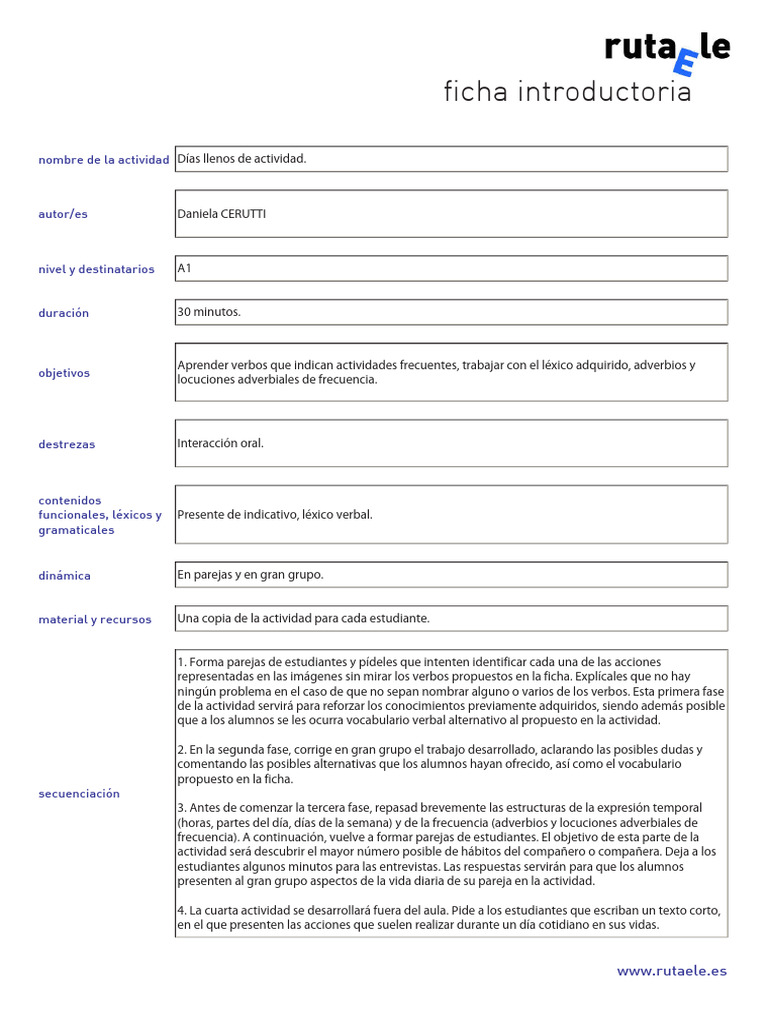 R2 COMECOCOS Presente Dias-llenos-De-Actividad DC A1 | PDF | Adverbio | Verbo