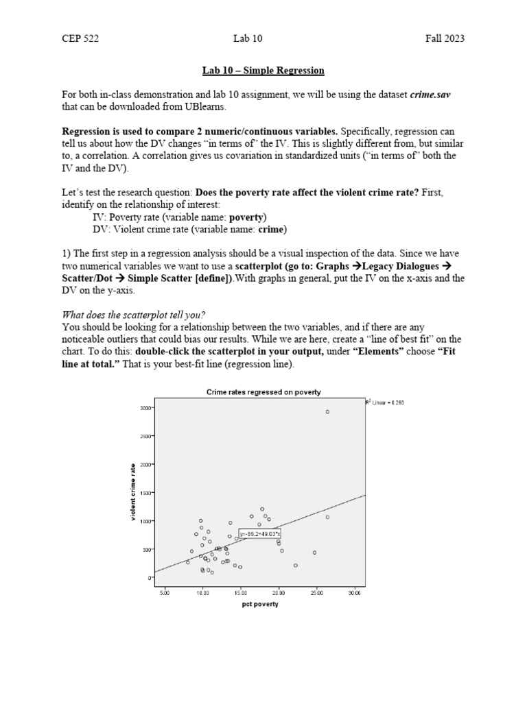 Lab 10 - Simple - Reg | PDF | Coefficient Of Determination | Linear ... Lab 10 - Simple - Reg | PDF | Coefficient Of Determination | Linear ...