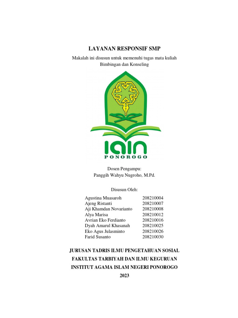 Layanan Responsif untuk Siswa SMP | PDF