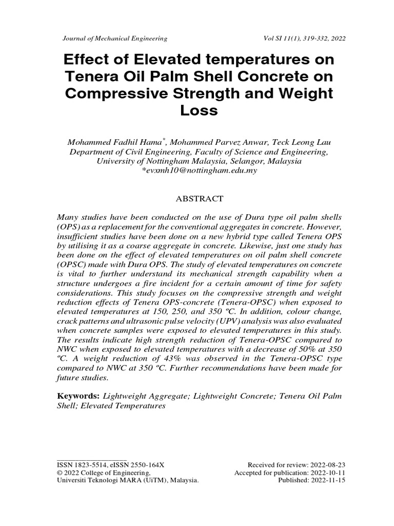 Tenera Oil Palm Shell Concrete 2 | PDF | Concrete | Construction Aggregate