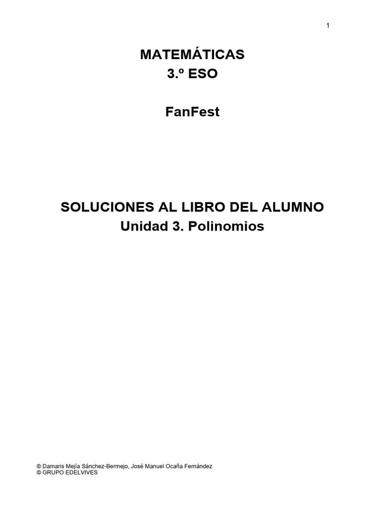 Soluciones U03 M 3eso | PDF | División (Matemáticas) | Matemática Elemental