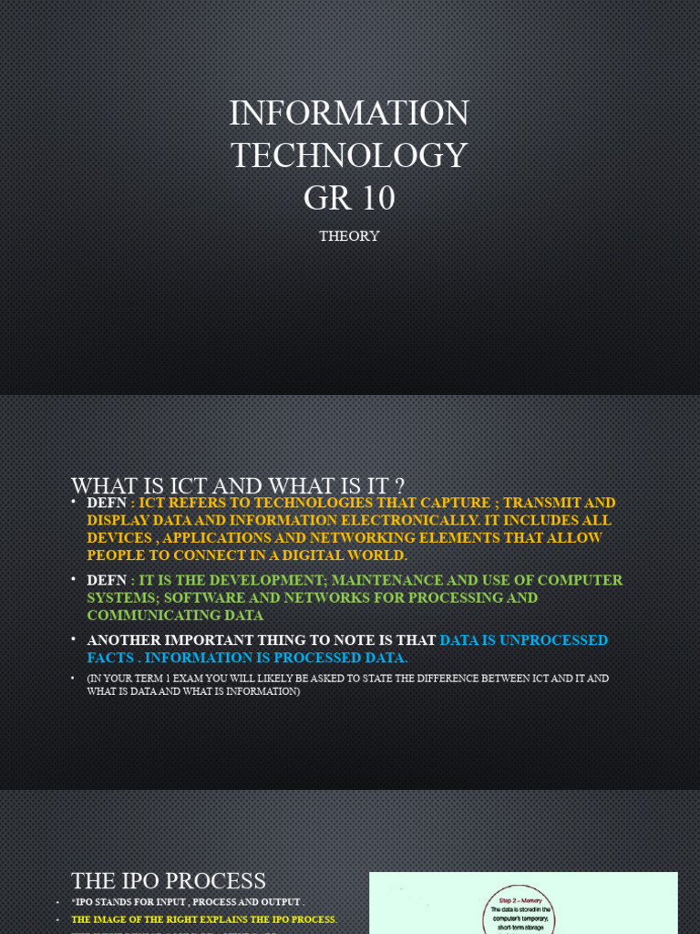 GRD 10 It | PDF | Computer Hardware | Input/Output