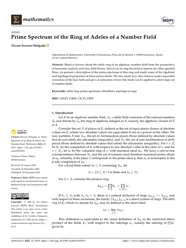 Mathematics 10 03479 | PDF | Field (Mathematics) | Ring (Mathematics) Mathematics 10 03479 | PDF | Field (Mathematics) | Ring (Mathematics)
