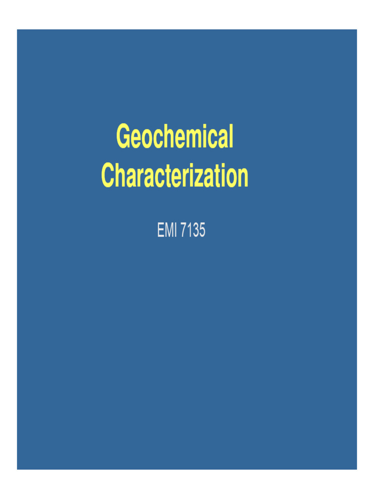 Geochemical Characterization - 2022 | PDF