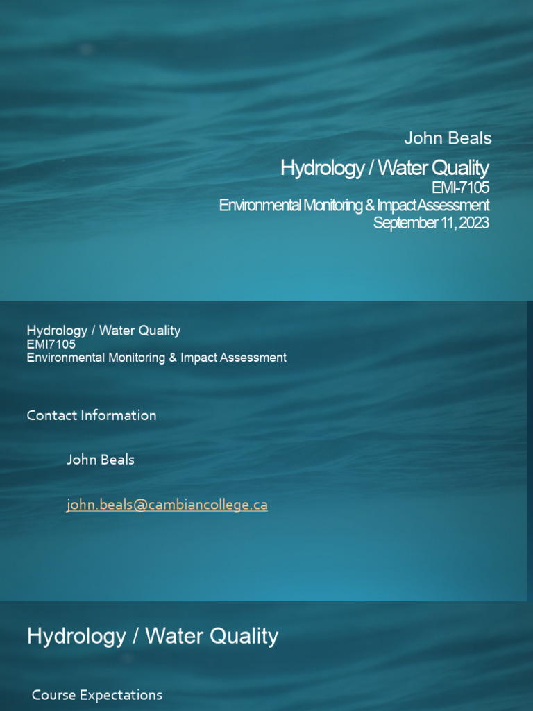 Hydrology & Water Quality Course Overview | PDF | Water | Properties Of ...