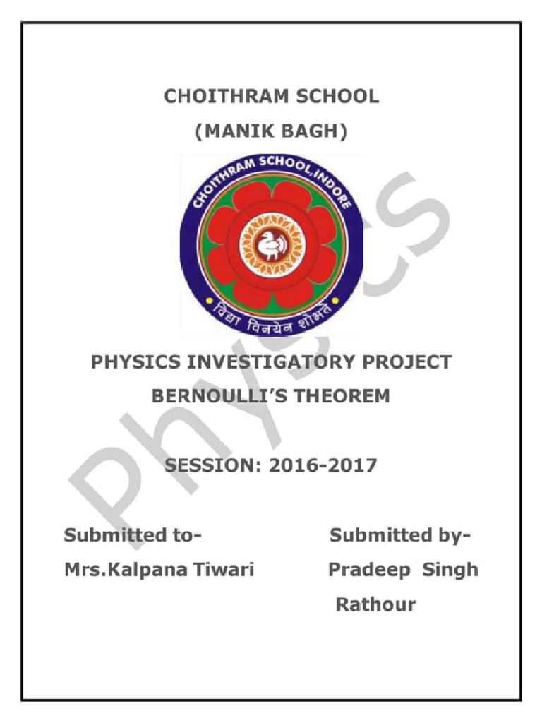 Class 11 Physics Investigatory Projectcbse | PDF