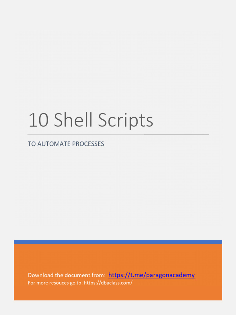 Shell Script | Download Free PDF | Databases | Computing