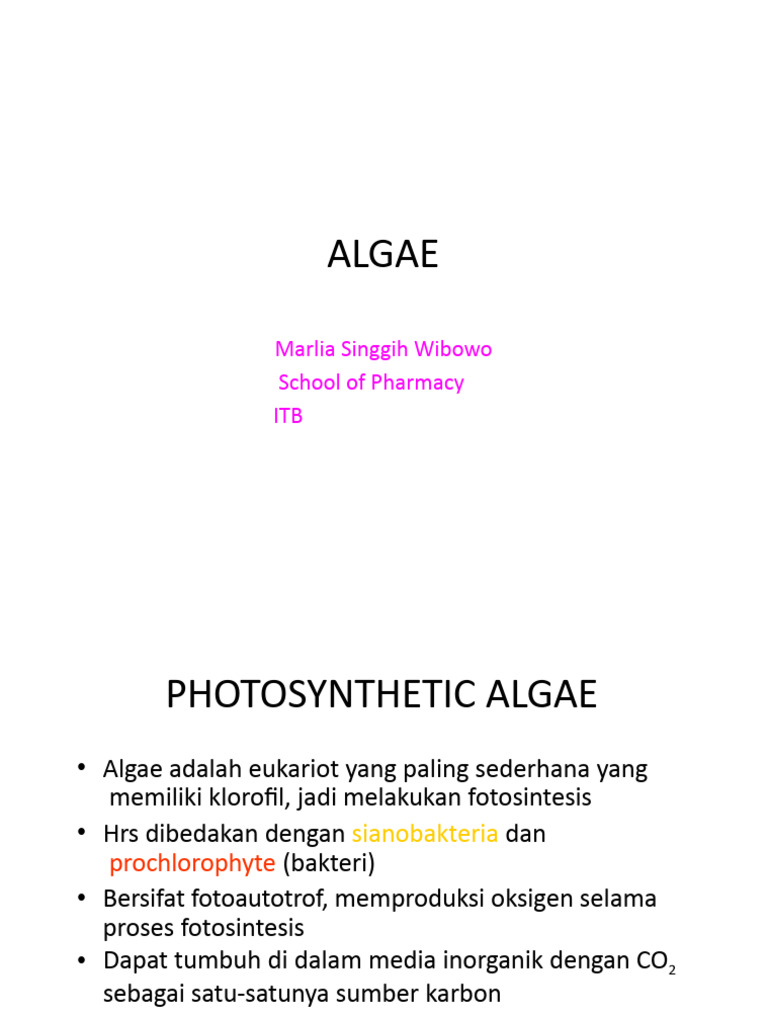 Karakteristik dan Klasifikasi Algae | PDF