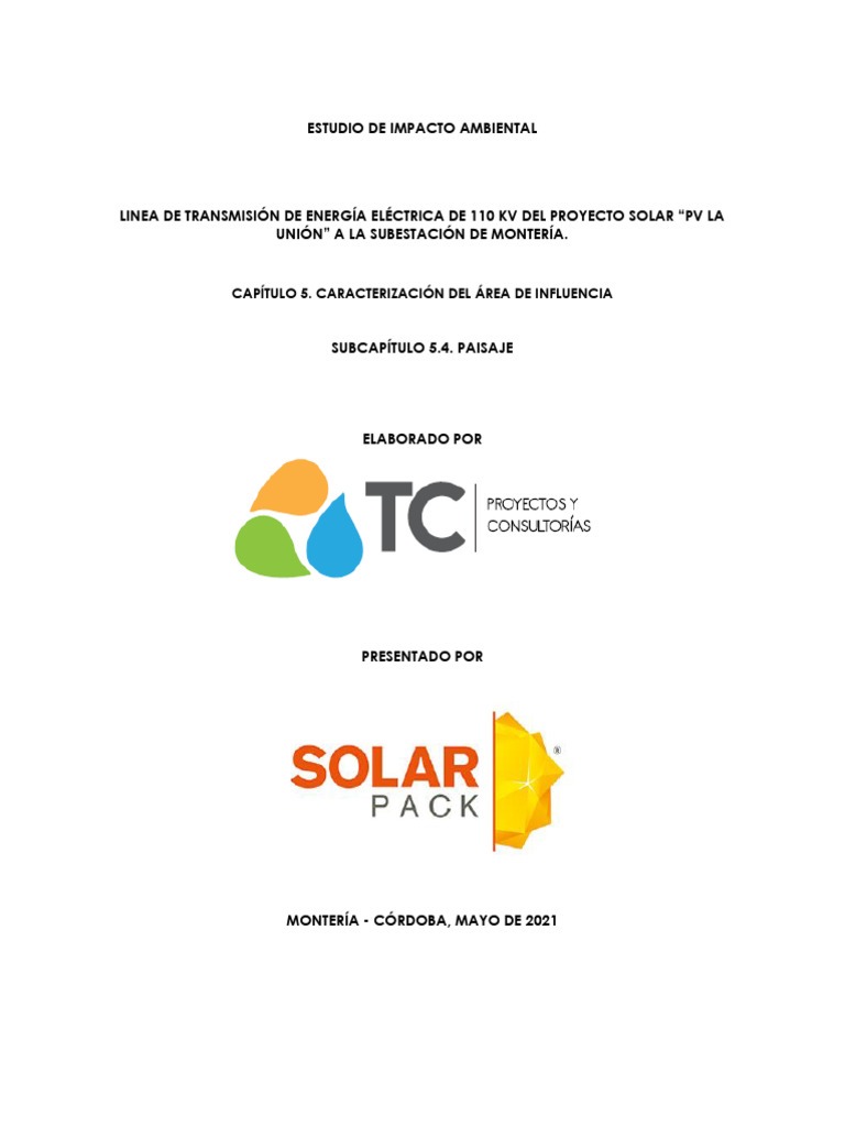 La Unión LT - Estudio de Impacto Ambiental (EIA) - 5.4 Paisaje - 0 | PDF | Paisaje | Entorno natural