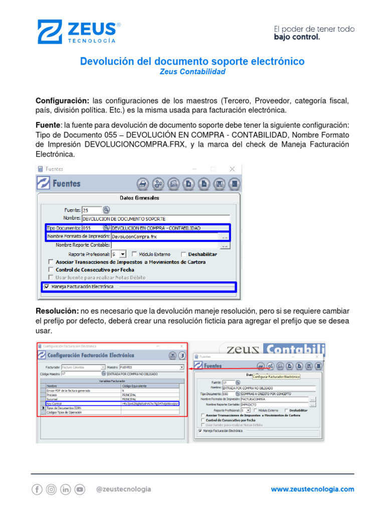Manual - Devolucion de Documento Soporte Electrónico en Zeus Contabilidad | PDF | Contabilidad ...