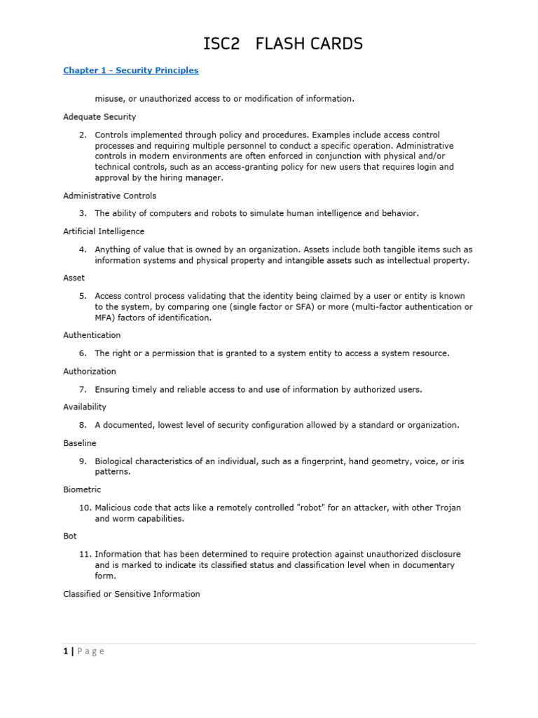 Isc2 Flash Cards | PDF | Computer Network | Cloud Computing