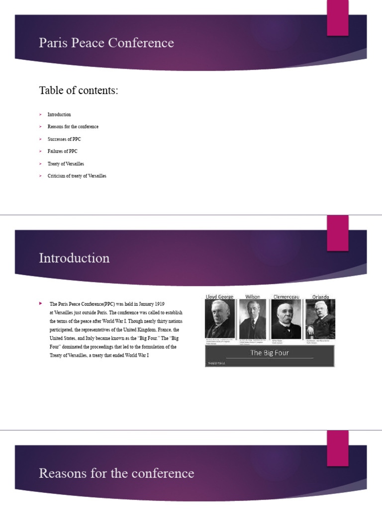 Paris Peace Conference Group 5 | PDF | Treaty Of Versailles | World War ...