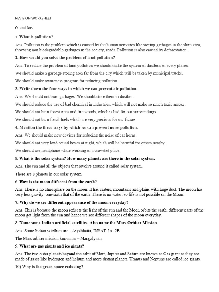 Science Revision | PDF | Moon | Natural Satellite