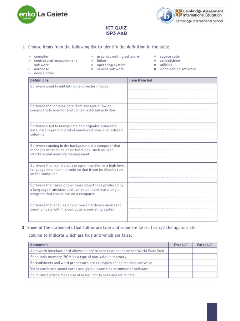 Ict Quiz Isp3 | PDF | Software | Graphical User Interfaces