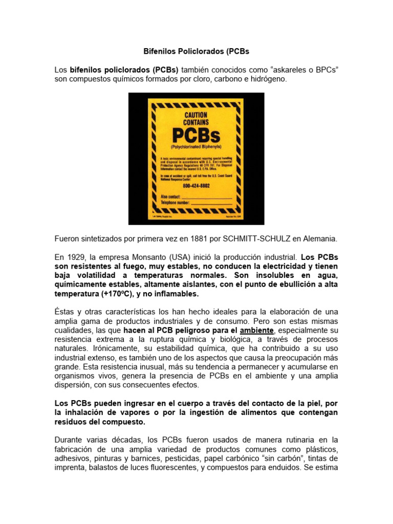 Bifenilos Policlorados | PDF | Bifenilo policlorado | Química
