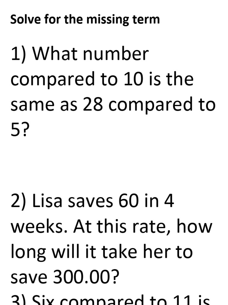 Solve For The Missing Term | PDF