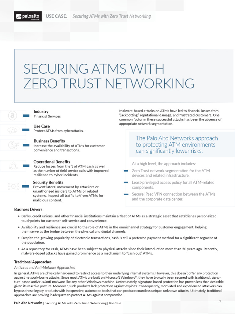 Securing Atms With Zero Trust Networking Pdf Malware Automated Teller Machine