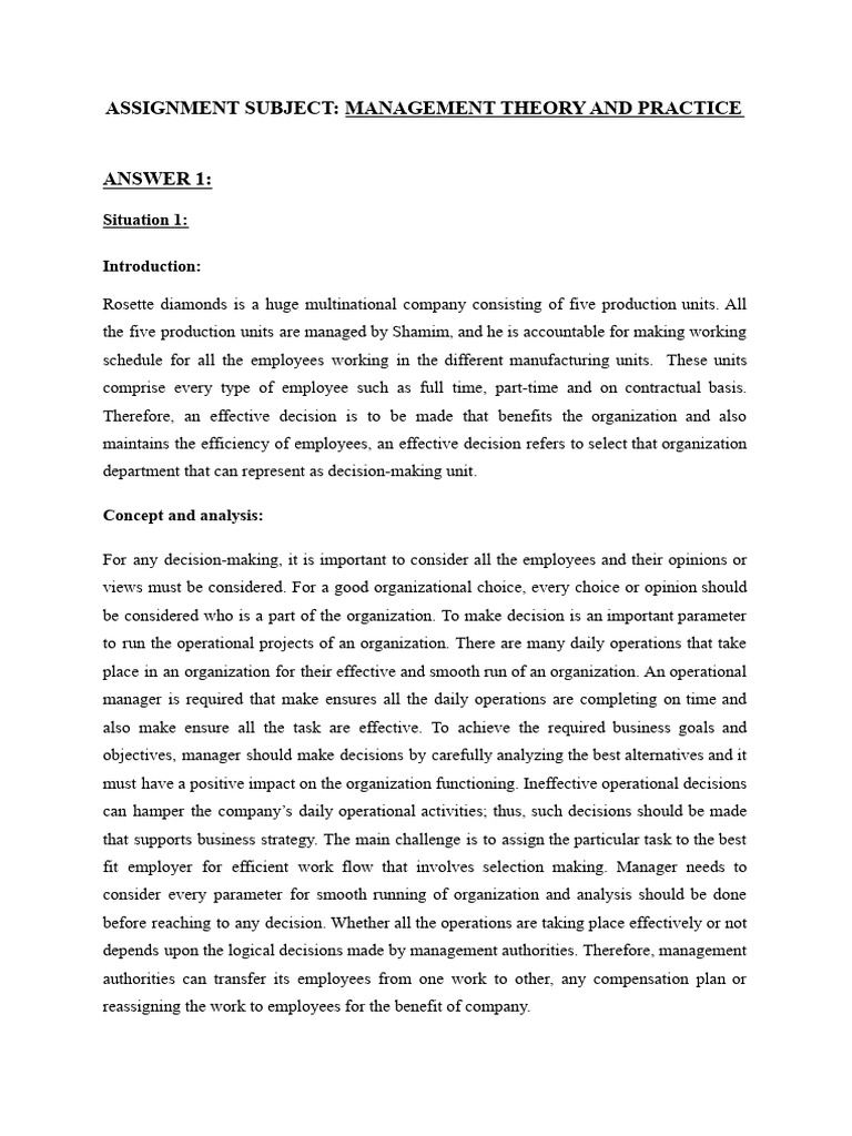 Management Theory And Practice Pdf Incentive Employment