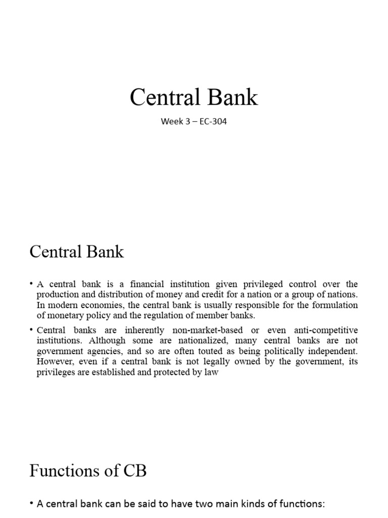 Week 3 EC 304-1 | PDF | Central Banks | Monetary Policy