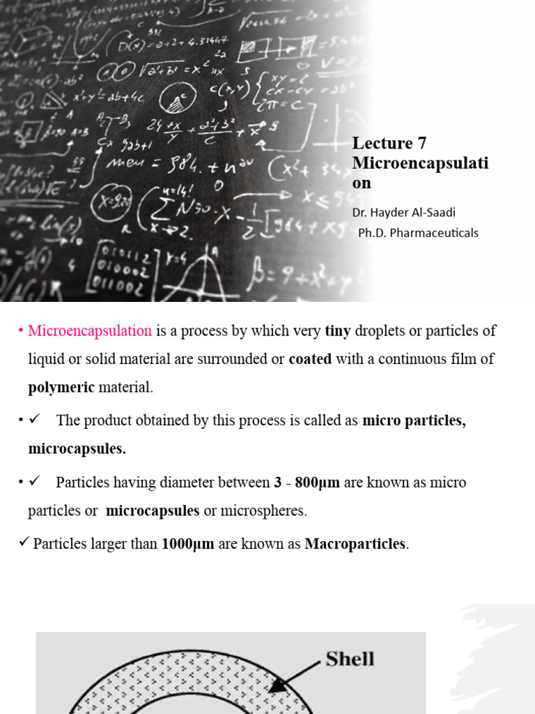 Microencapsulation Techniques Lecture | PDF | Phase (Matter) | Polymers