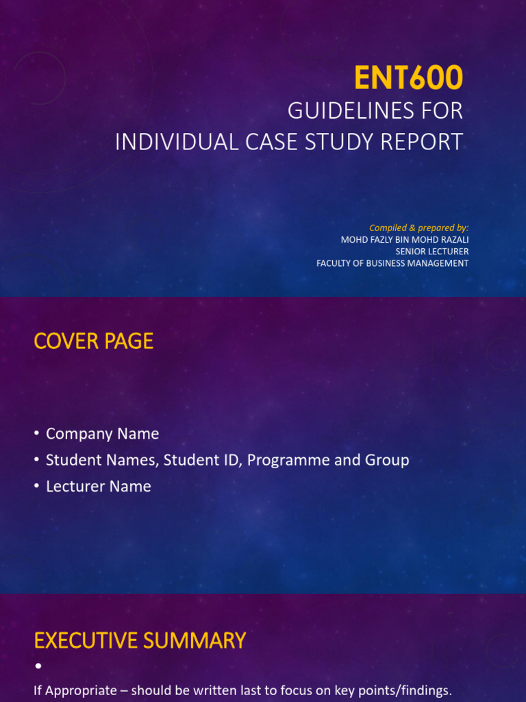 ENT600 Individual Case Study Guidelines | PDF | Swot Analysis | Communication