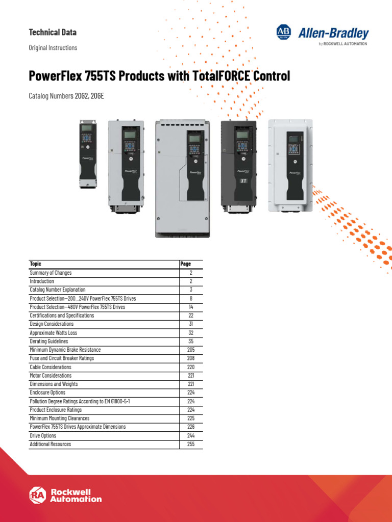 Powerflex 755Ts Products With Totalforce Control: Technical Data | PDF ...