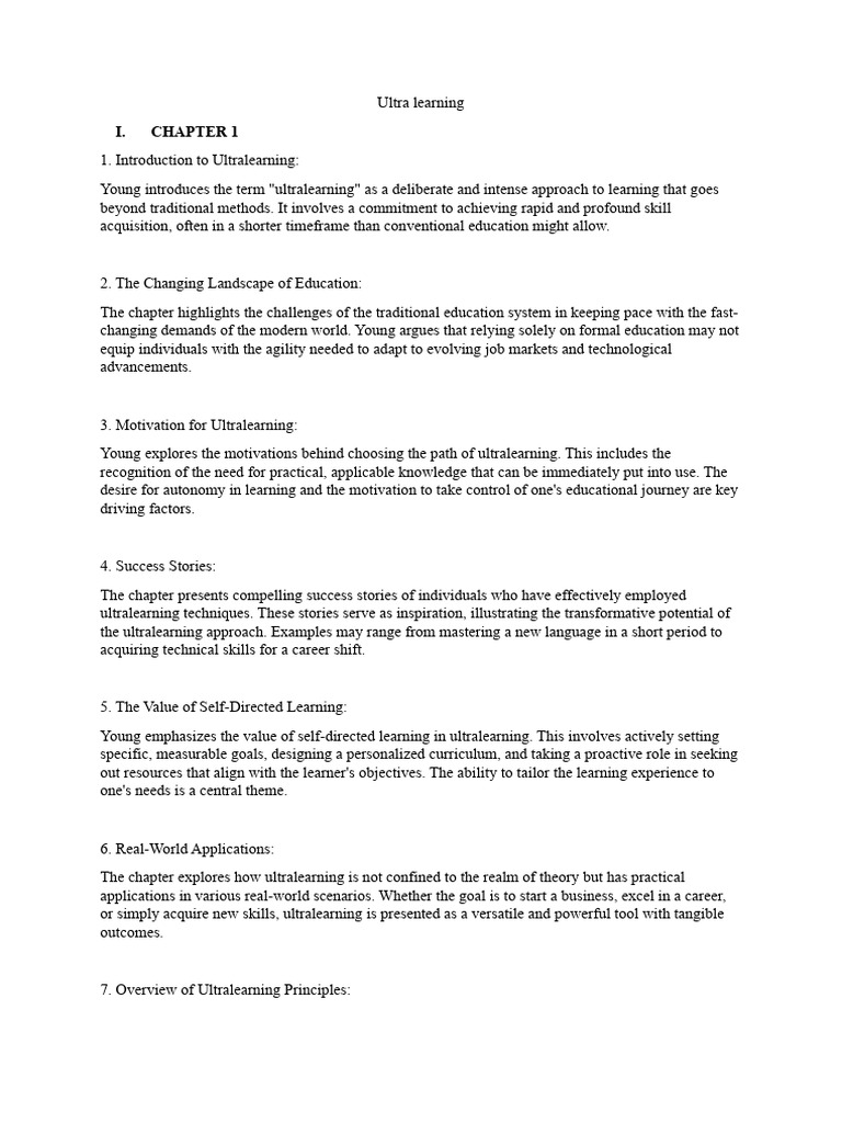 Ultra Learning | PDF | Learning | Flow (Psychology)